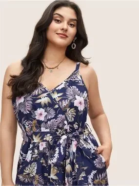 BloomChic | Pants & Jumpsuits | Bloomchic Plus Size 2xl Floral Belted ...